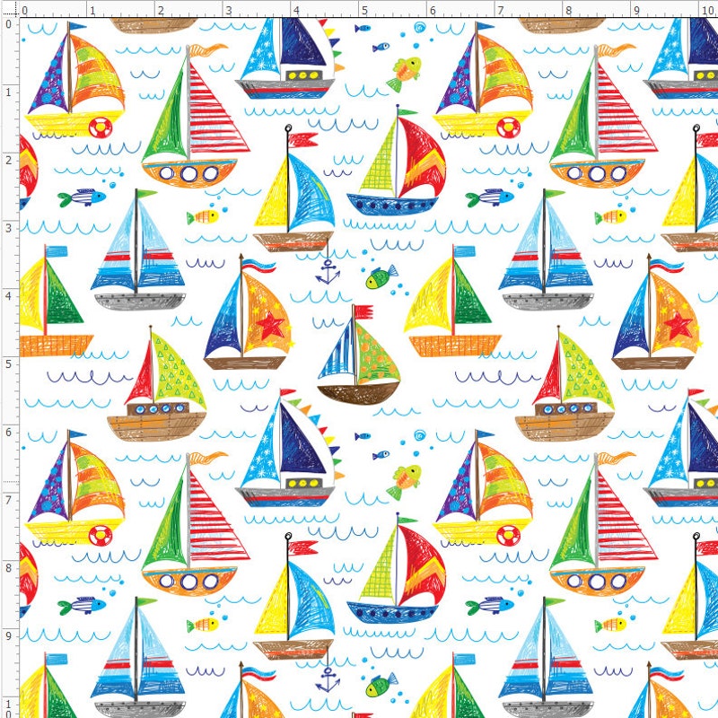Sailboat Fabric - Etsy