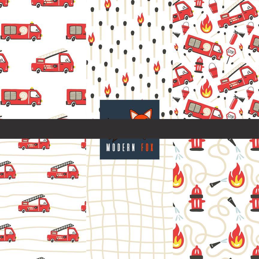 FTRK10 - Fire Truck Fabric by the Yard, Fire Fighter Fabric, Fabric by ...