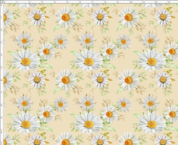 Daisy Flower Fabric White Daisy Fabric Daisy Fabric White | Etsy