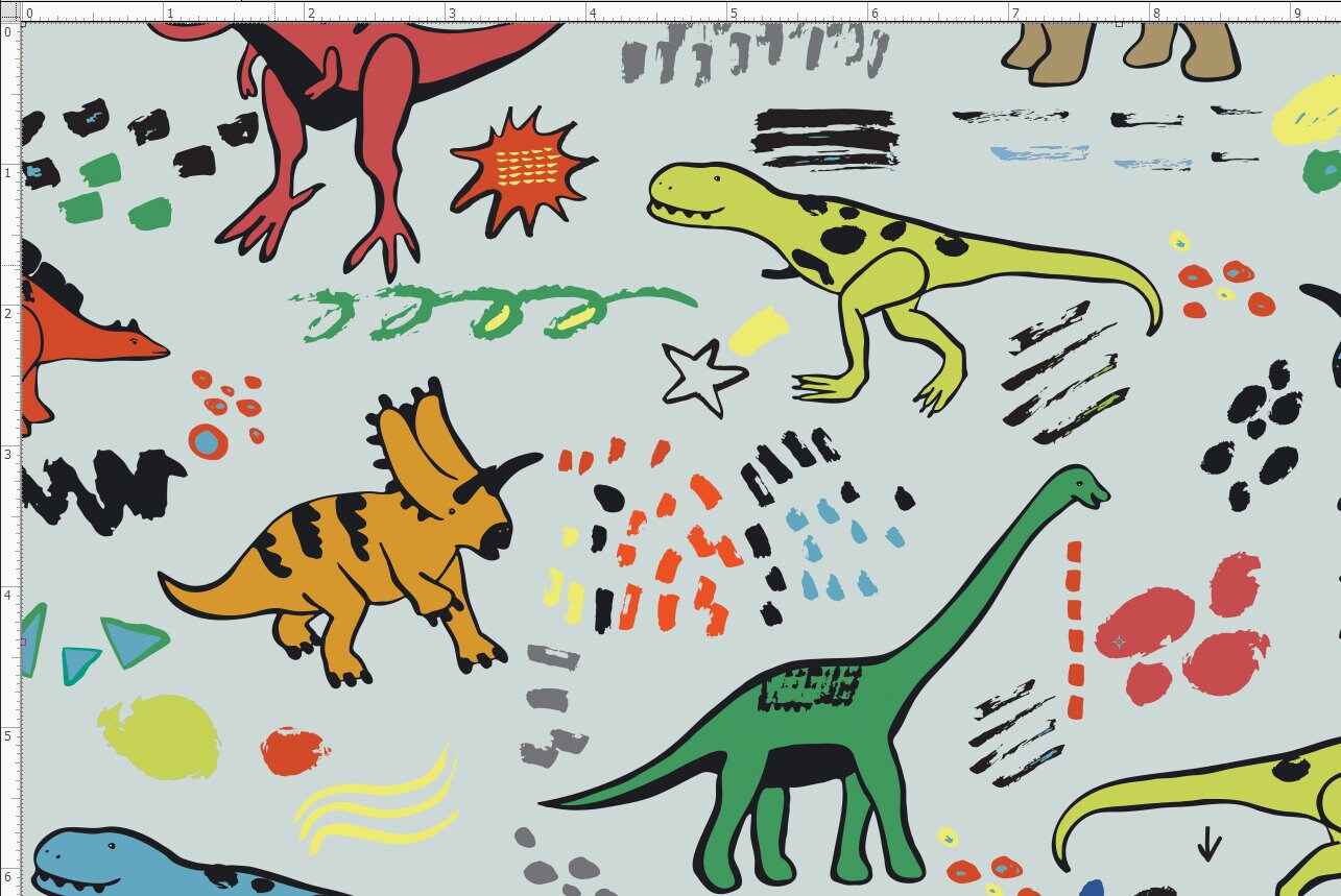 Dinosaur Dino Dinosaurs Pattern Custom Printed Fabric by the - Etsy