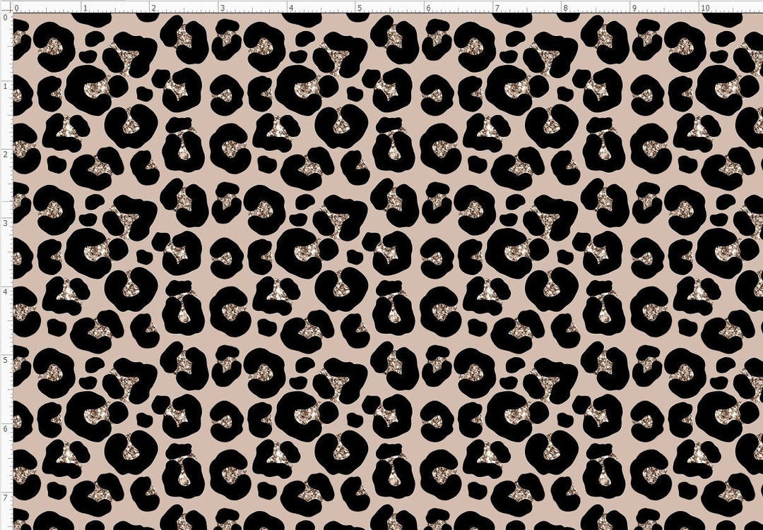 Leopard Fabric, Gold Glitter Leopard Print Fabric, Wild Animal Print ...