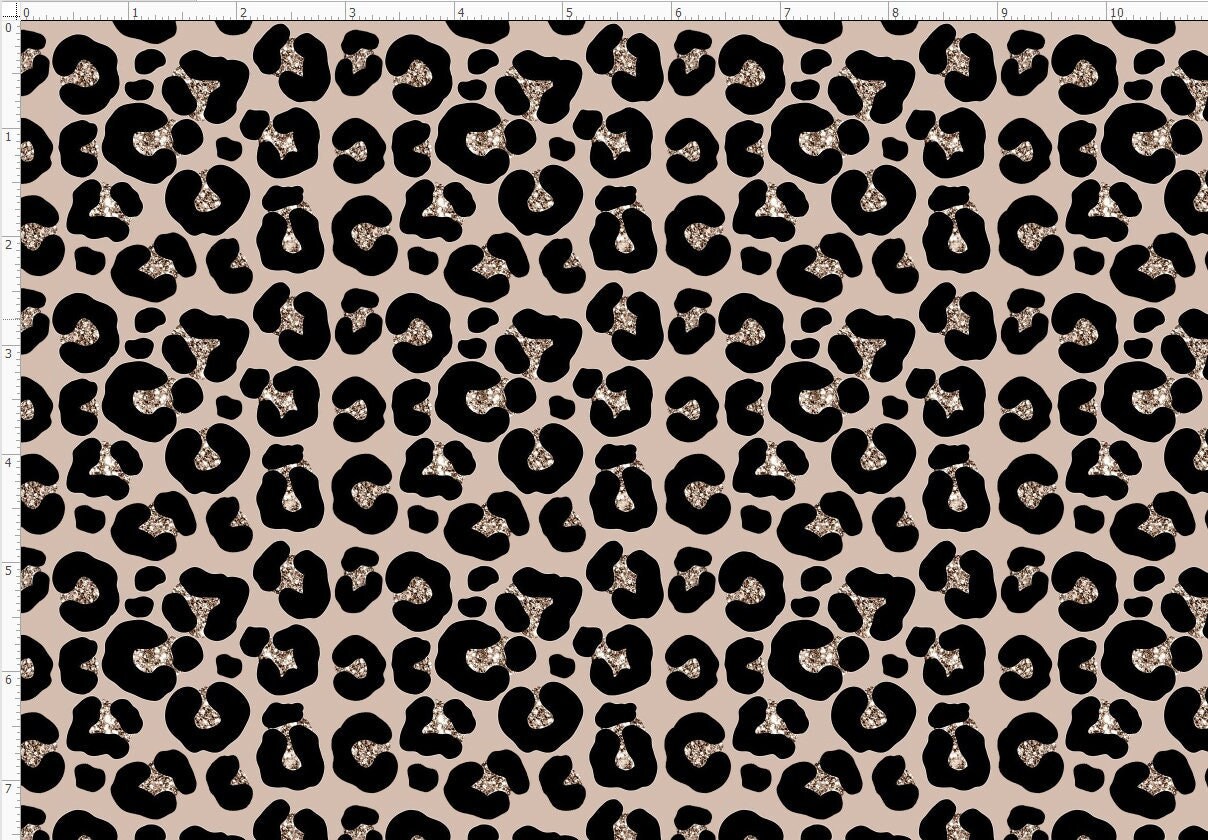 Leopard Fabric Gold Glitter Leopard Print Fabric Wild Animal - Etsy