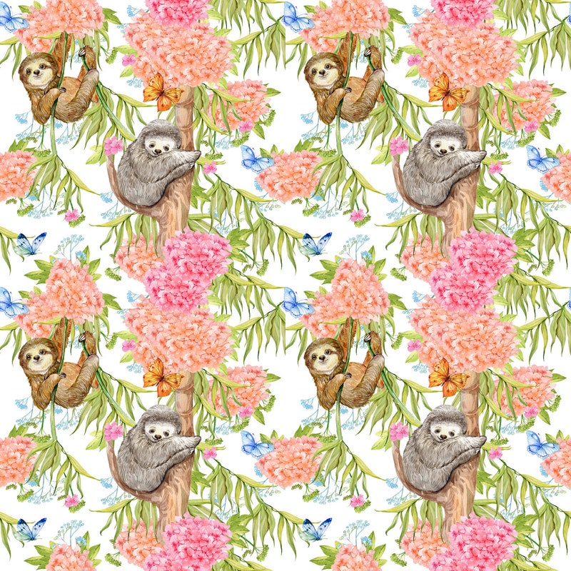 Sloth Fabric - Etsy