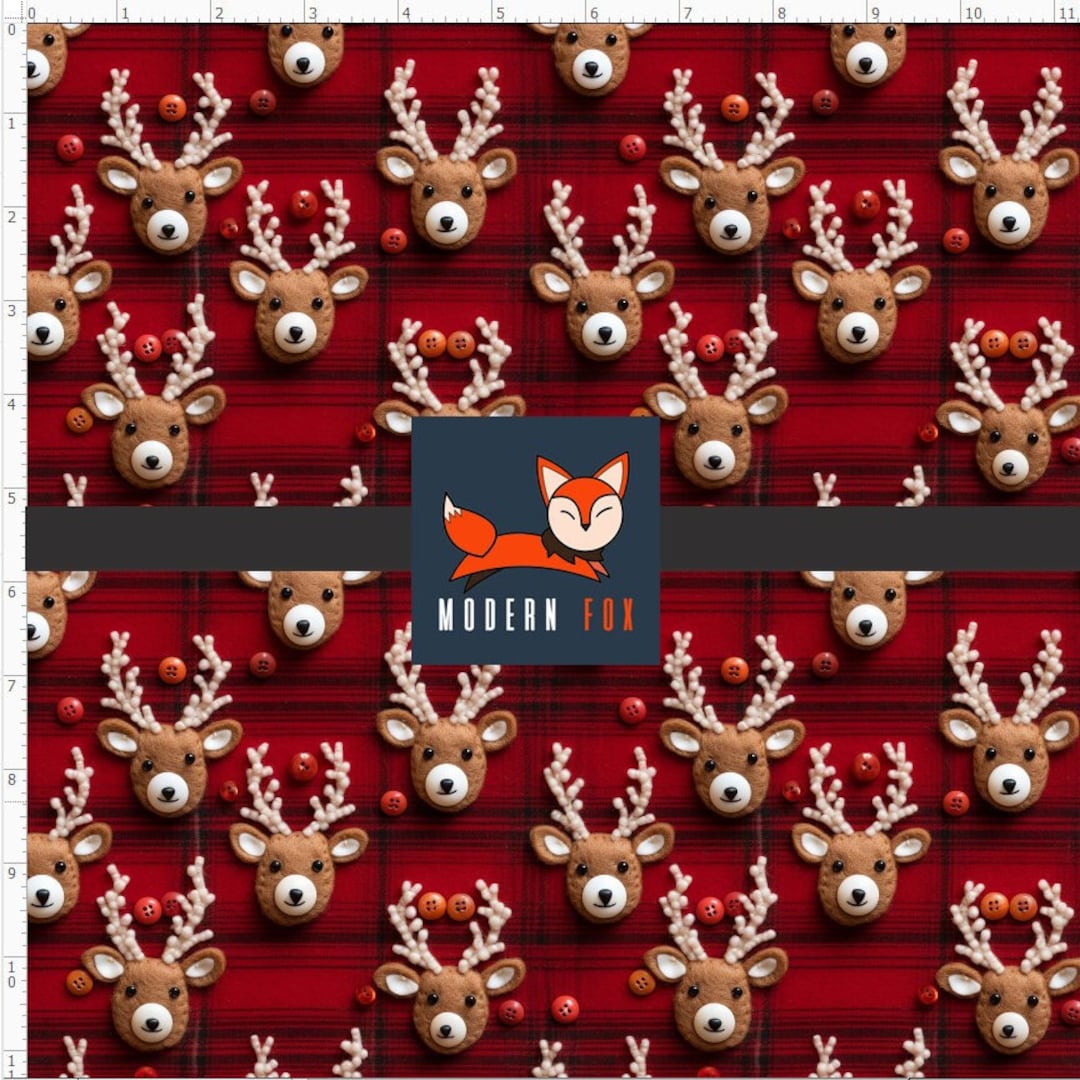 WNT303 Christmas Reindeer Fabric, Holidays Fabric, Fabric by the Yard ...
