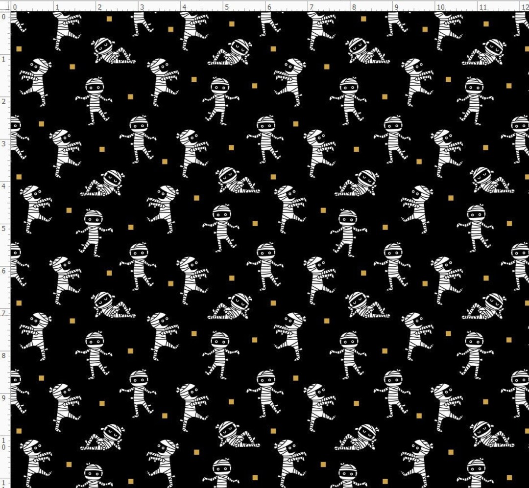 Cute Mummy Fabric by the Yard, Halloween, Custom Printed Fabric by the ...