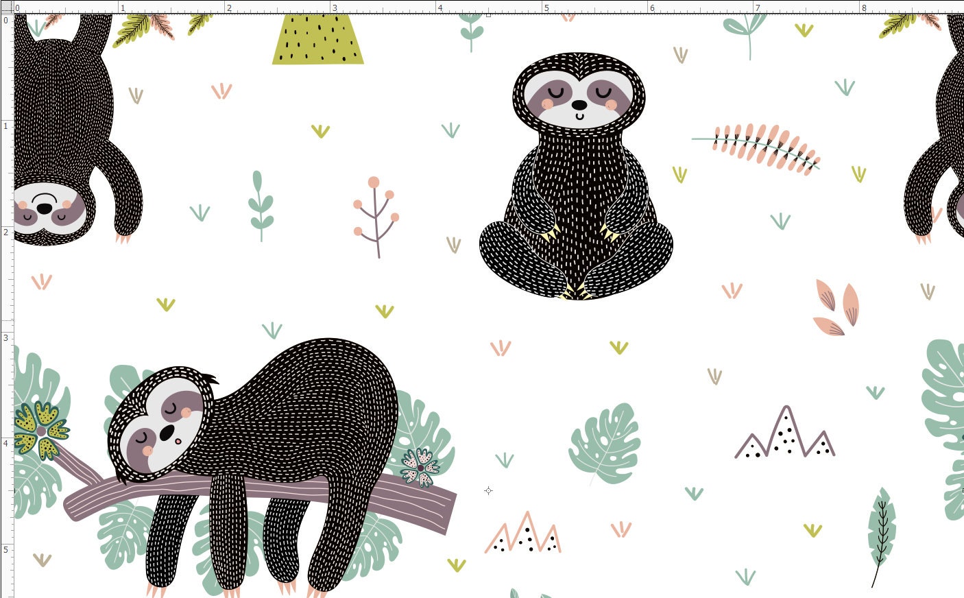 Sloth Fabric by the Yard. Sloth Wild Animal Jungle Pattern - Etsy