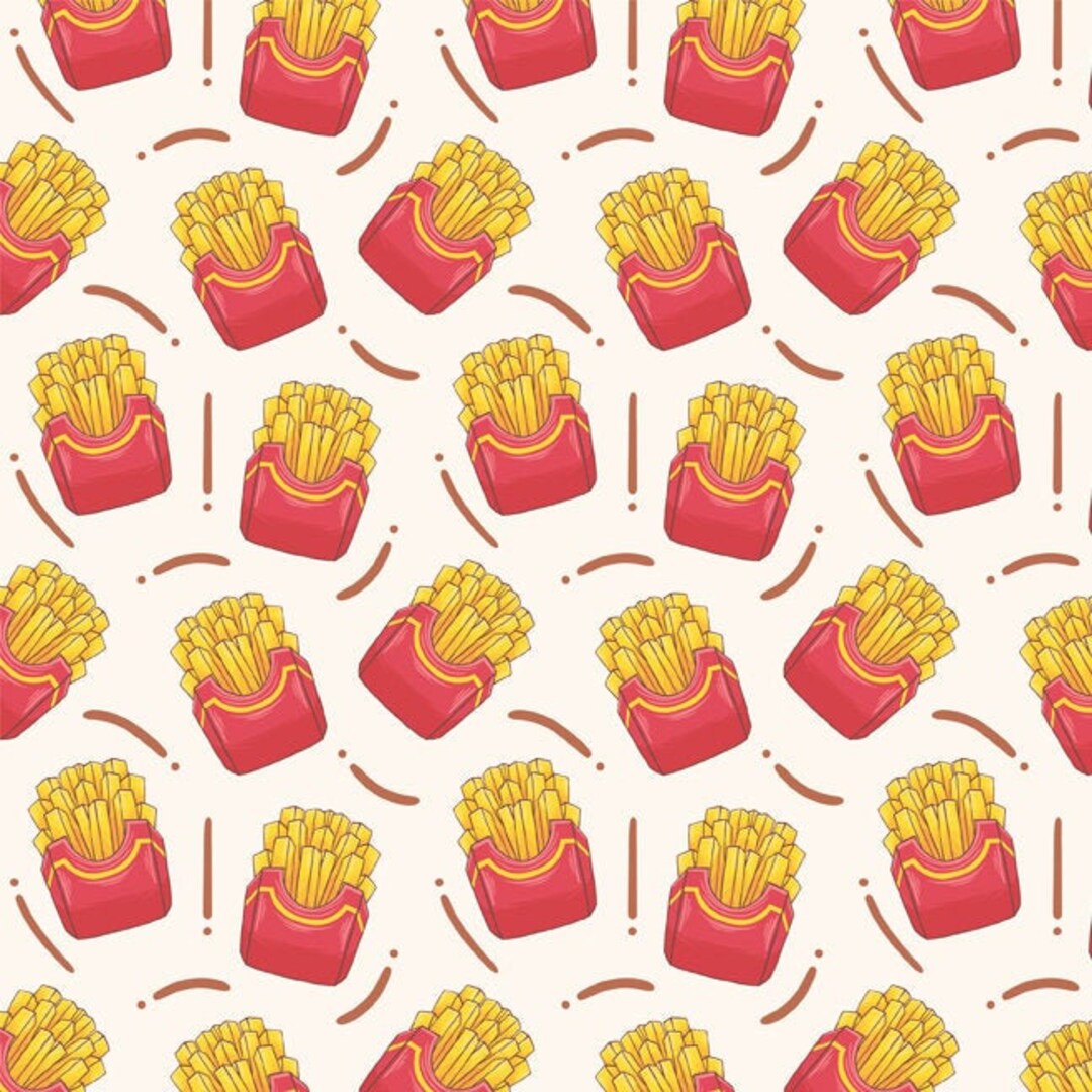 Fast Food Fabric French Fries Fabric Custom Printed Fabric Etsy