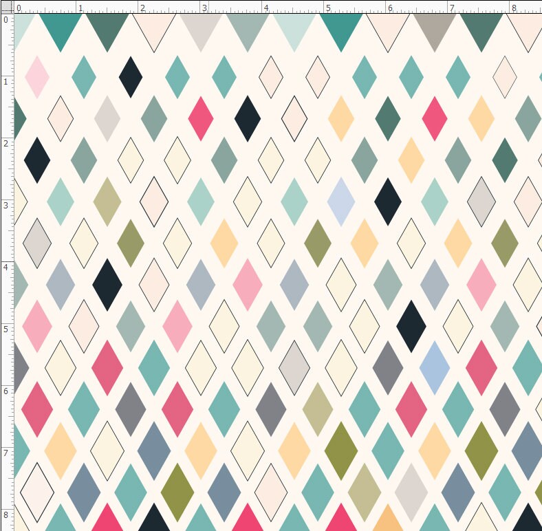 Abstract Pattern Diamond shape Fabric Pattern Custom Printed | Etsy
