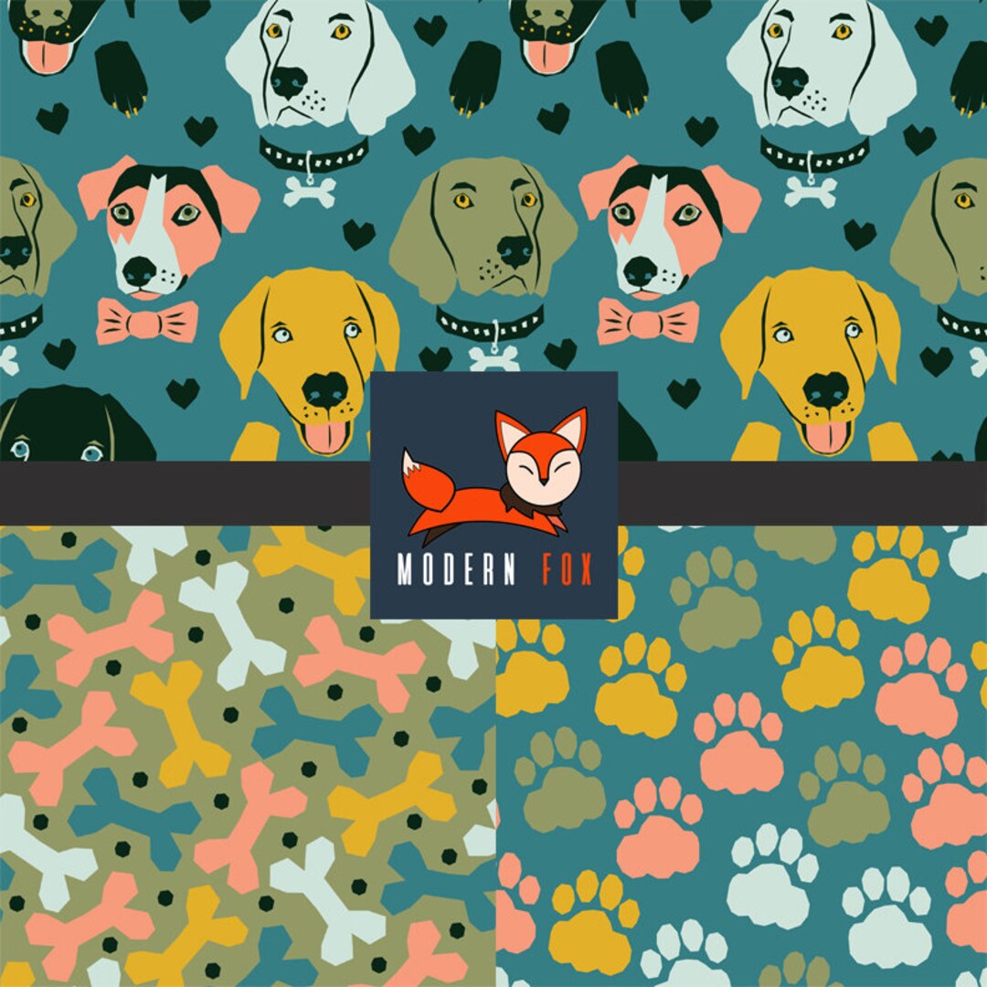 Dog Life Fabric, Cute Dog Fabric, Custom Printed Fabric (DG43) - Etsy