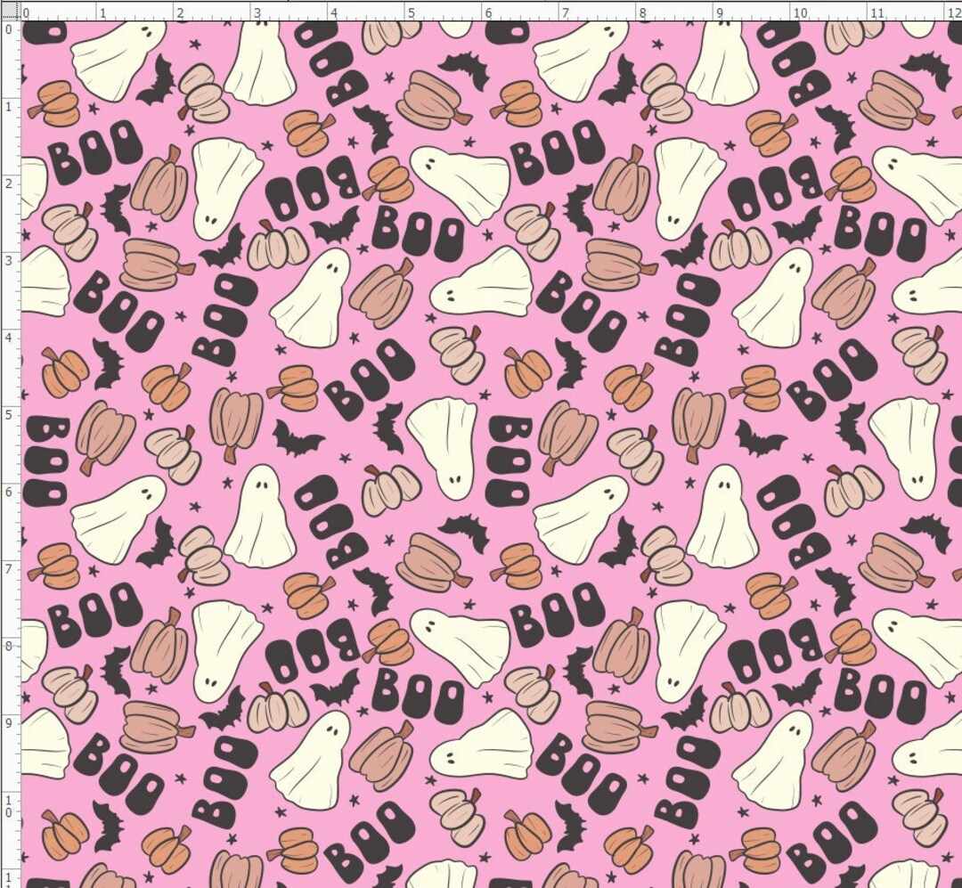 Happy Halloween Fabric by the Yard, Cute Ghost Fabric, Cute Halloween ...