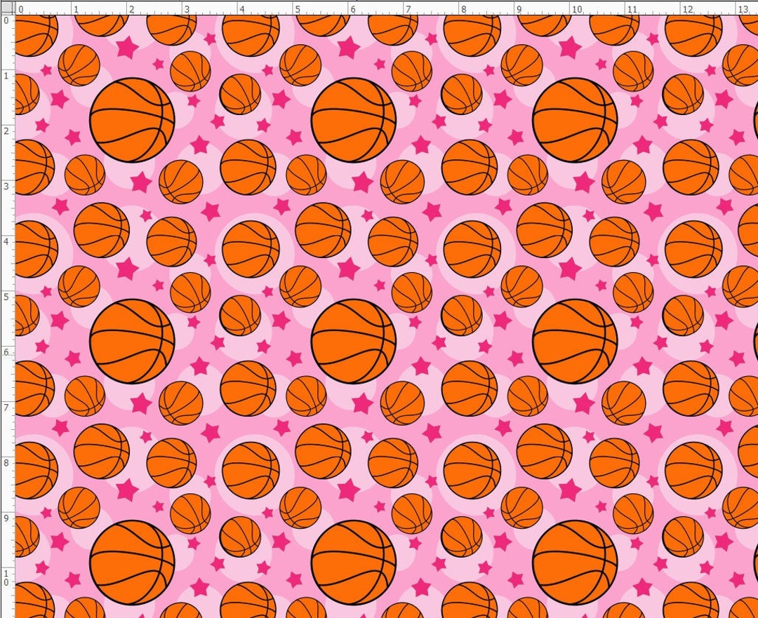 Sport Fabric, Pink Basketball Fabric by the Yard, Custom Printed Fabric ...