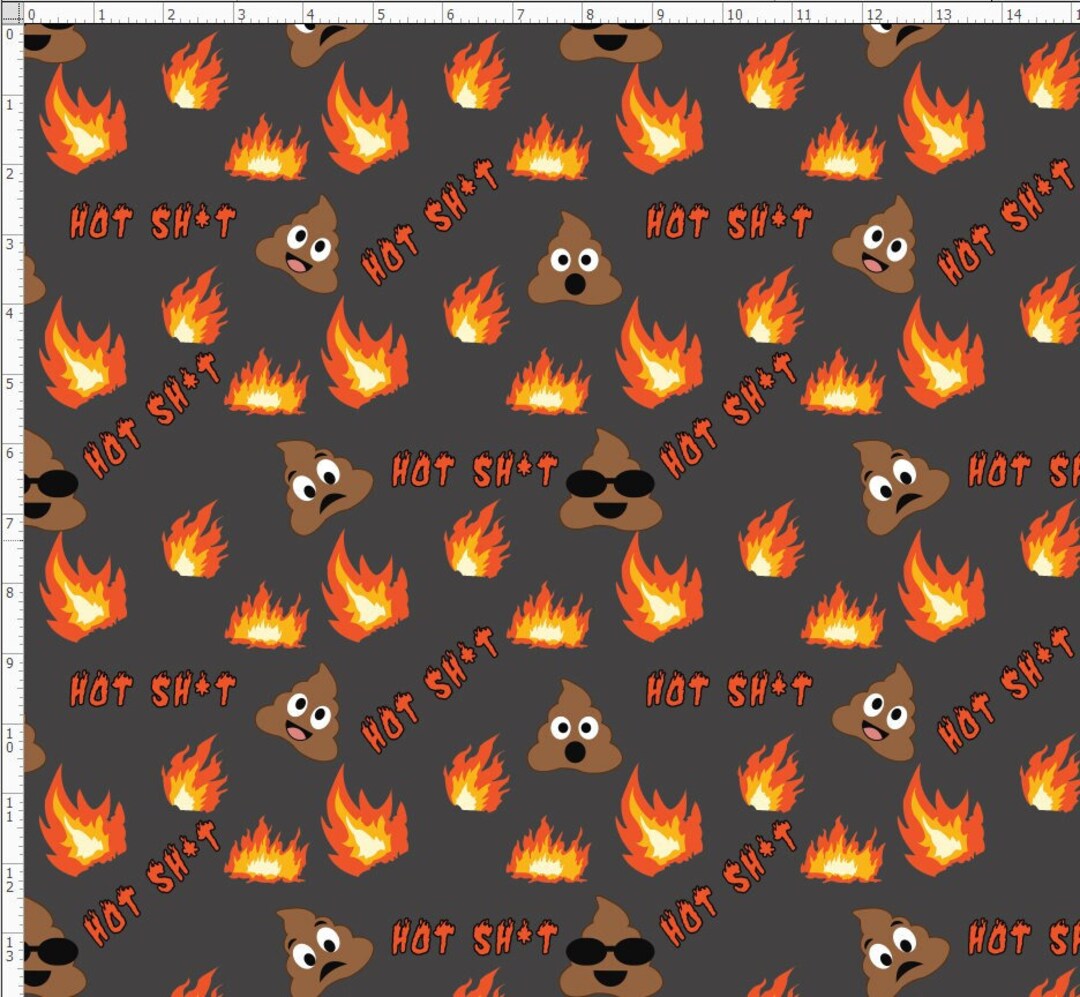 POO4 - Hot Sh*t, Poop Emoji Fabric, Custom Printed Fabric - Etsy