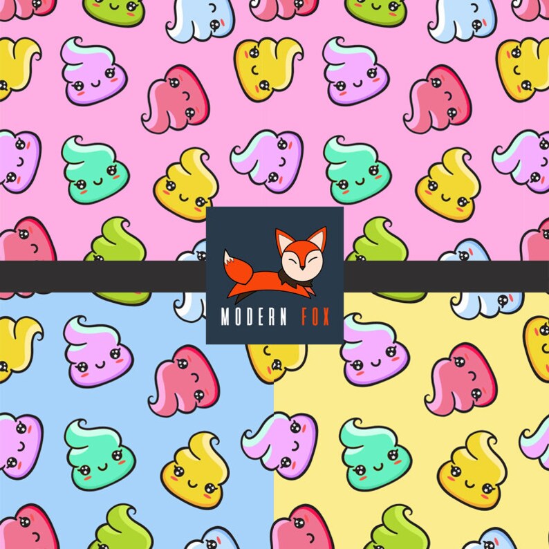 Cute Poop Emoji Happy Poops Custom Printed Fabric POO2 - Etsy