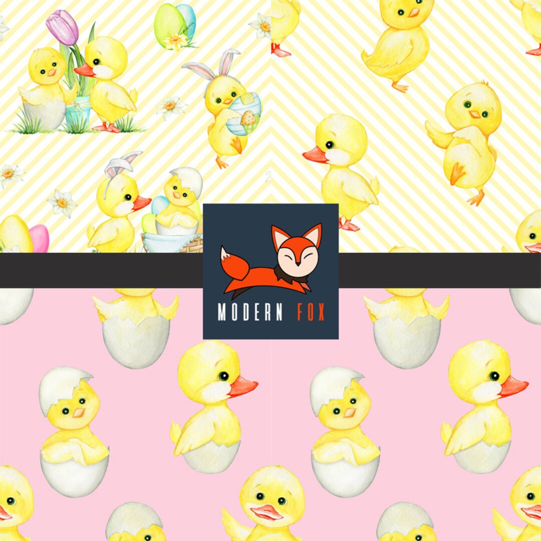 Easter Chick Fabric by the Yard, Easter Eggs Fabric, Spring Fabric ...