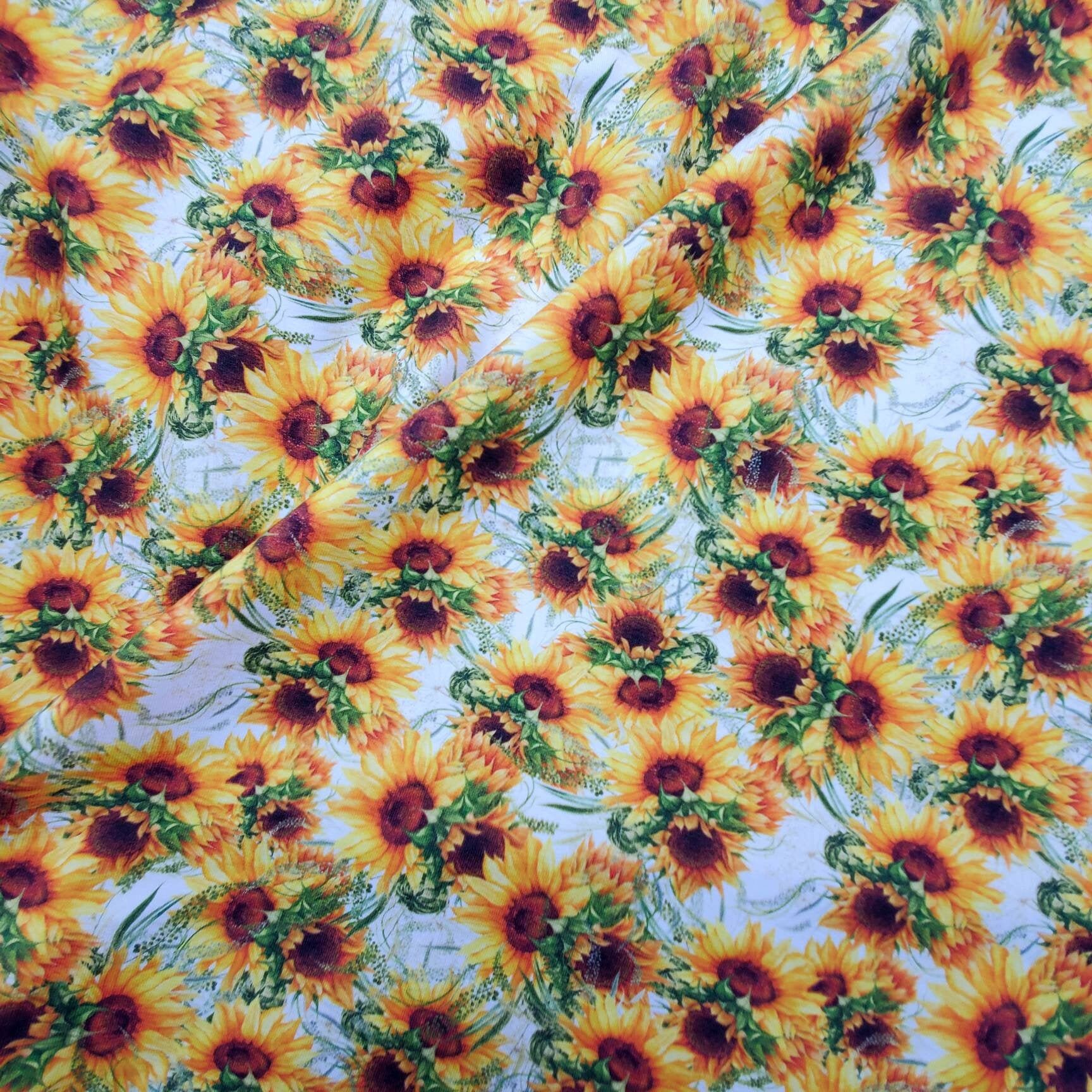 Sunflower Fabric Yellow Sunflowers Fabric Pattern Custom | Etsy