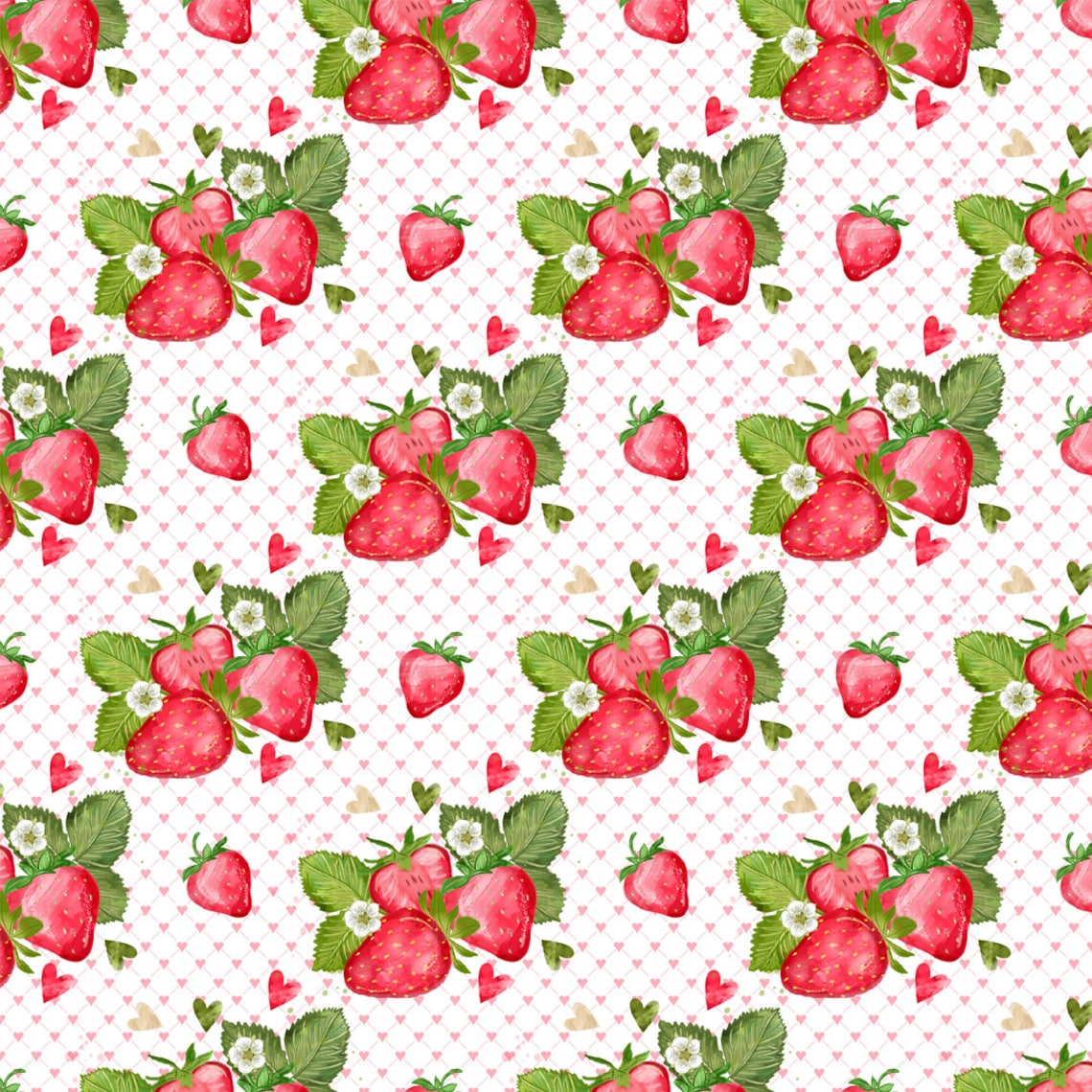 Strawberry Fabric by the Yard Fruit Fabric 100% Organic | Etsy