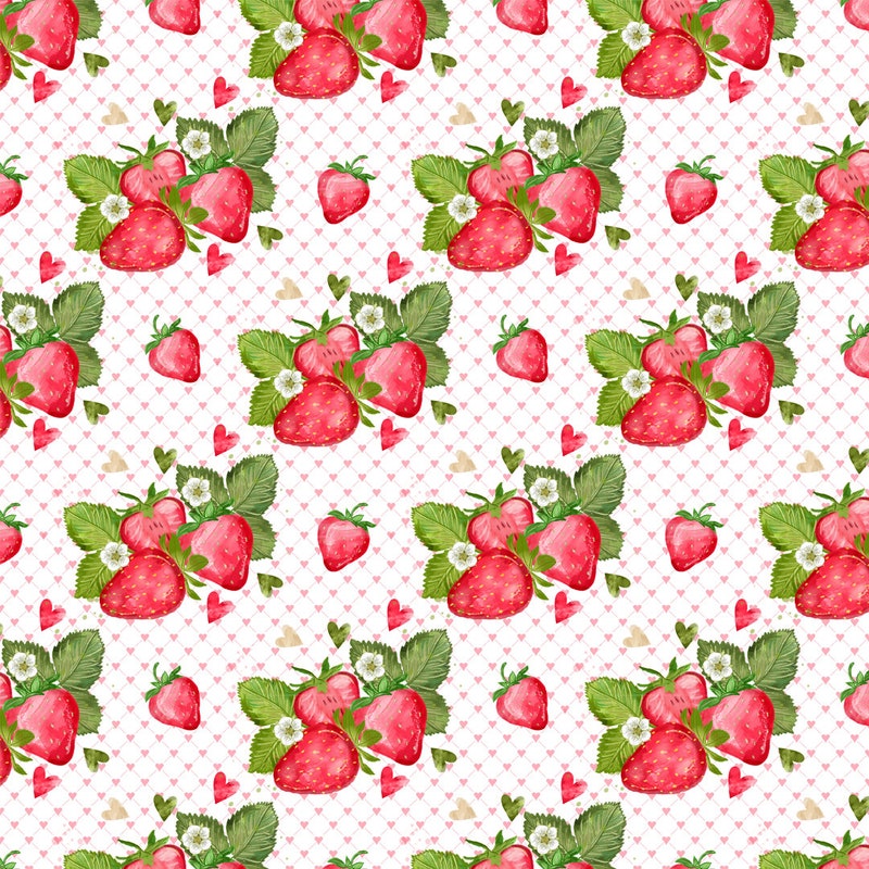 Strawberry Fabric - Etsy