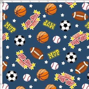 Sport Fabric, Soccer Ball Fabric by the Yard, Football Fabric ...