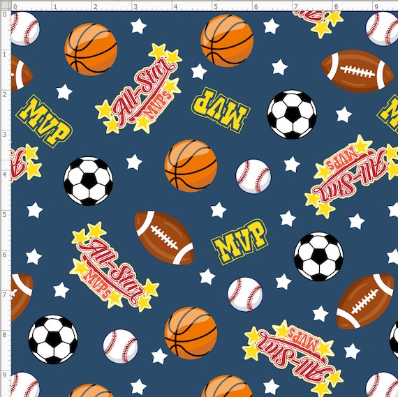 Sport Fabric Soccer Ball Fabric by the Yard Football Fabric | Etsy