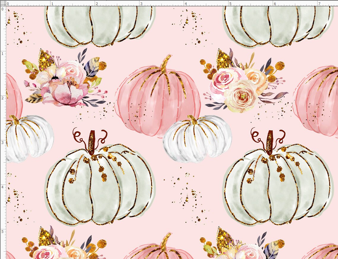 Pink Halloween Fabric by the Yard Pink Pumpkin Pink and Gold - Etsy