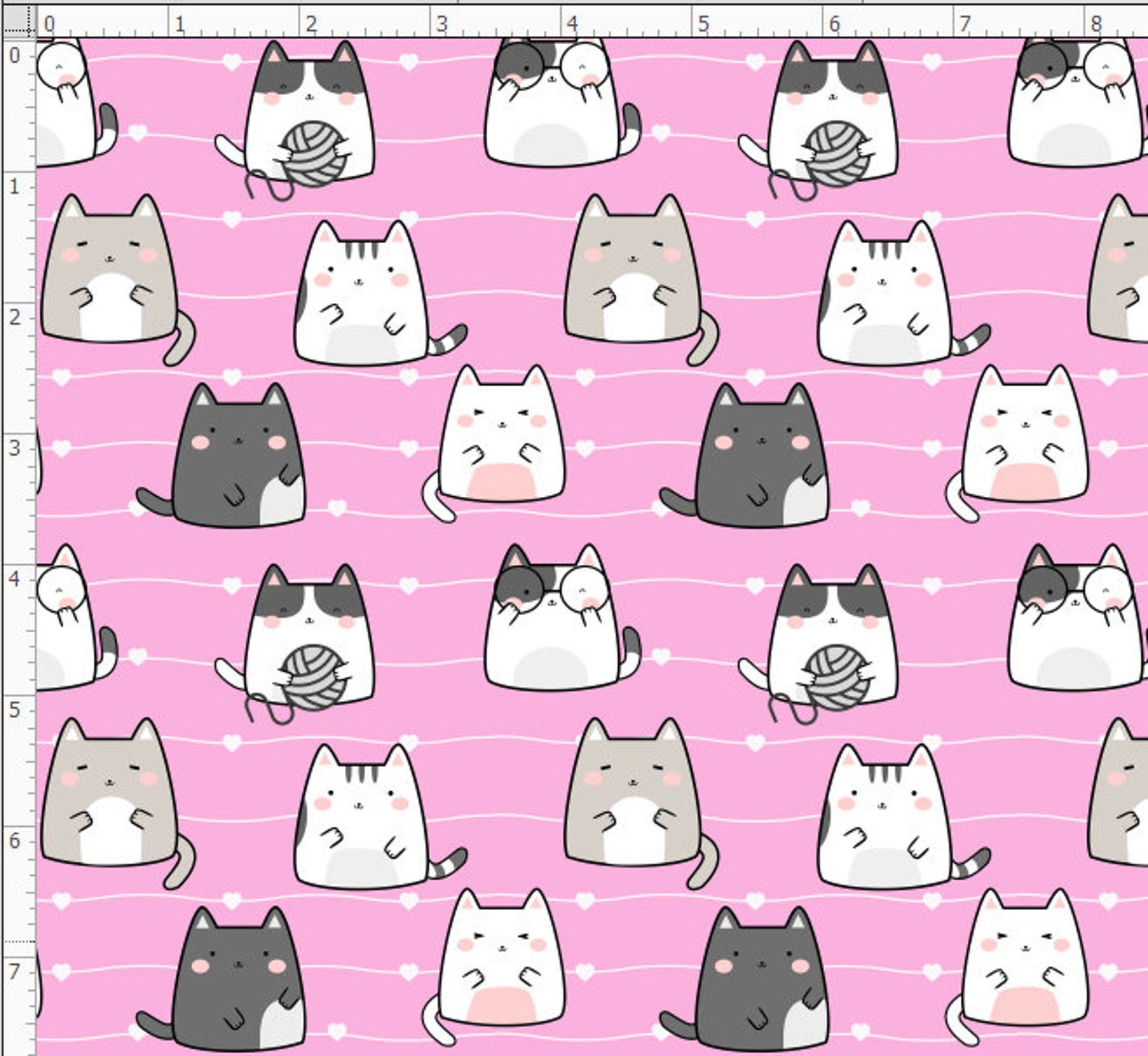Kawaii Cat Fabric Cute Animal Fabric Cat Fabric Cute Cat - Etsy