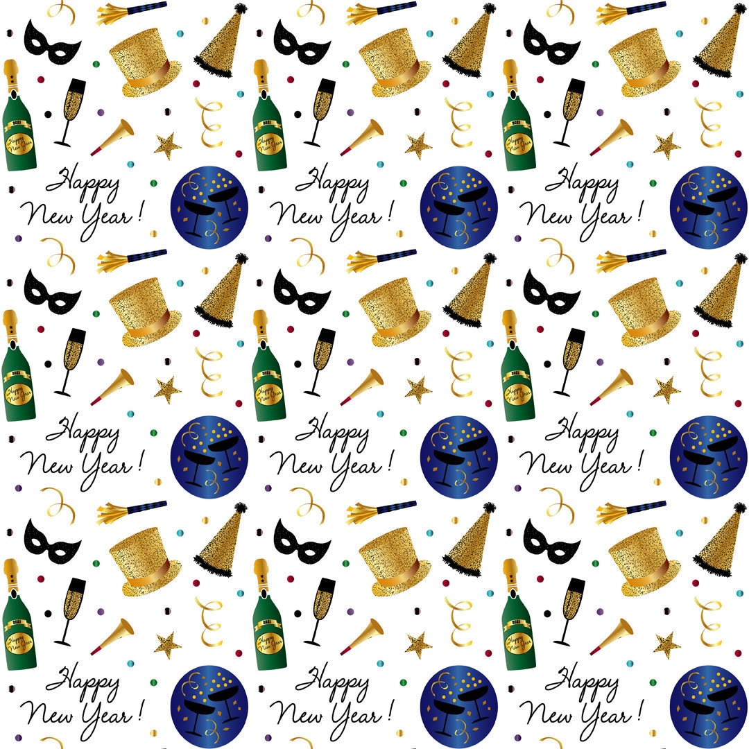 New Years Fabric, Celebration Fabric, New Year Party Fabric, Party ...