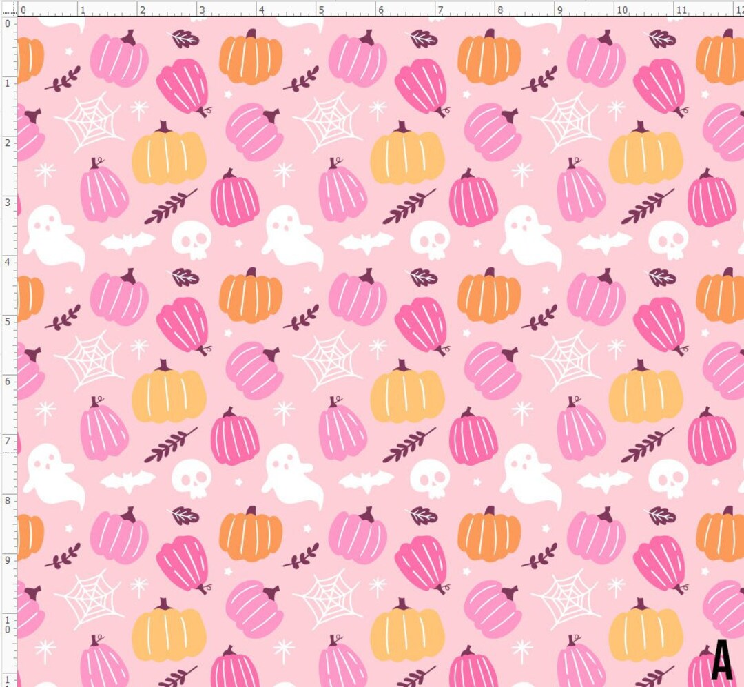Pink Halloween Fabric by the Yard, Halloween Fabric, Pink Pumpkin, Cute ...
