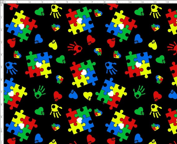 Autism Awareness Fabric Autism Ribbon Fabric by the Yard - Etsy