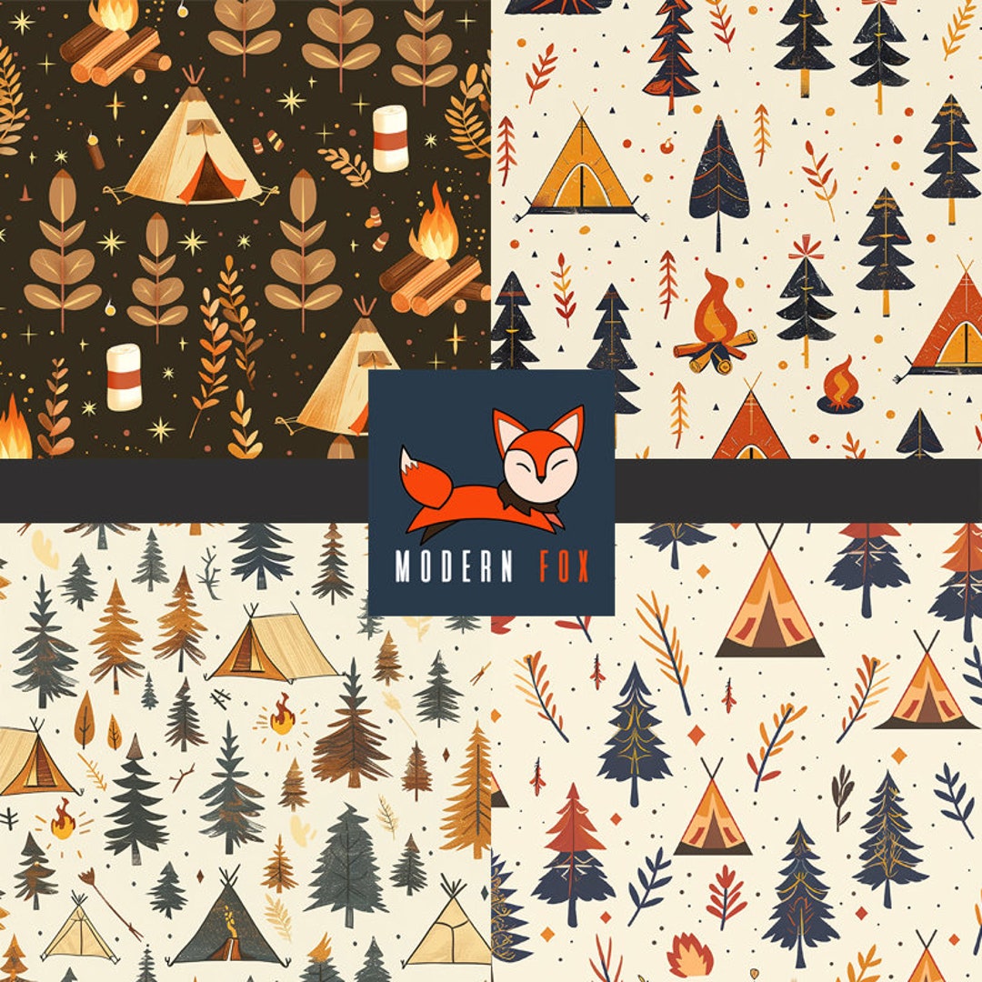 CAMP6 Camping Fabric, Outdoor Fabric, Camper Fabric, Campfire Fabric ...