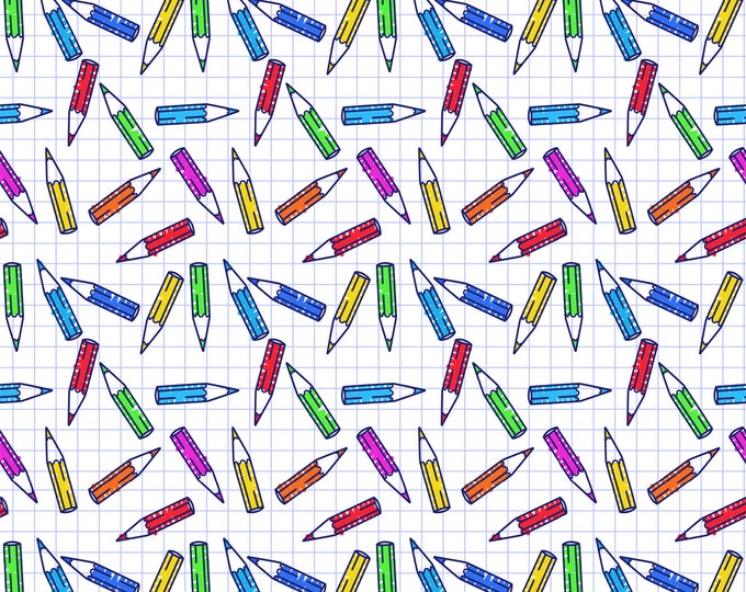 Colored Pencils Art Supplies Fabric - Pencils Make Me Happy by ...