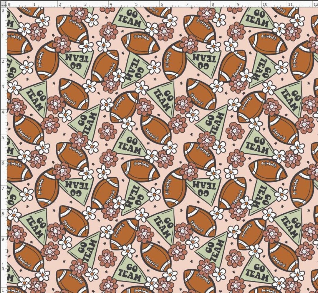 FB6 - Go Team, Sport Fabric, Football Fabric, Custom Printed Fabric by ...
