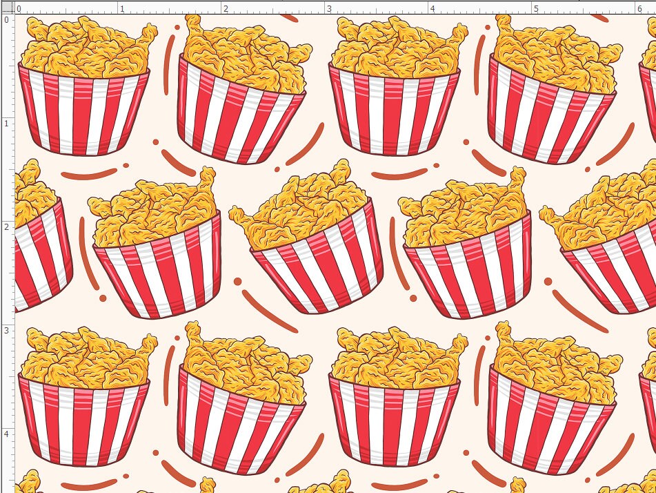 Fast Food Fabric Fried Chicken Fabric Custom Printed Fabric - Etsy