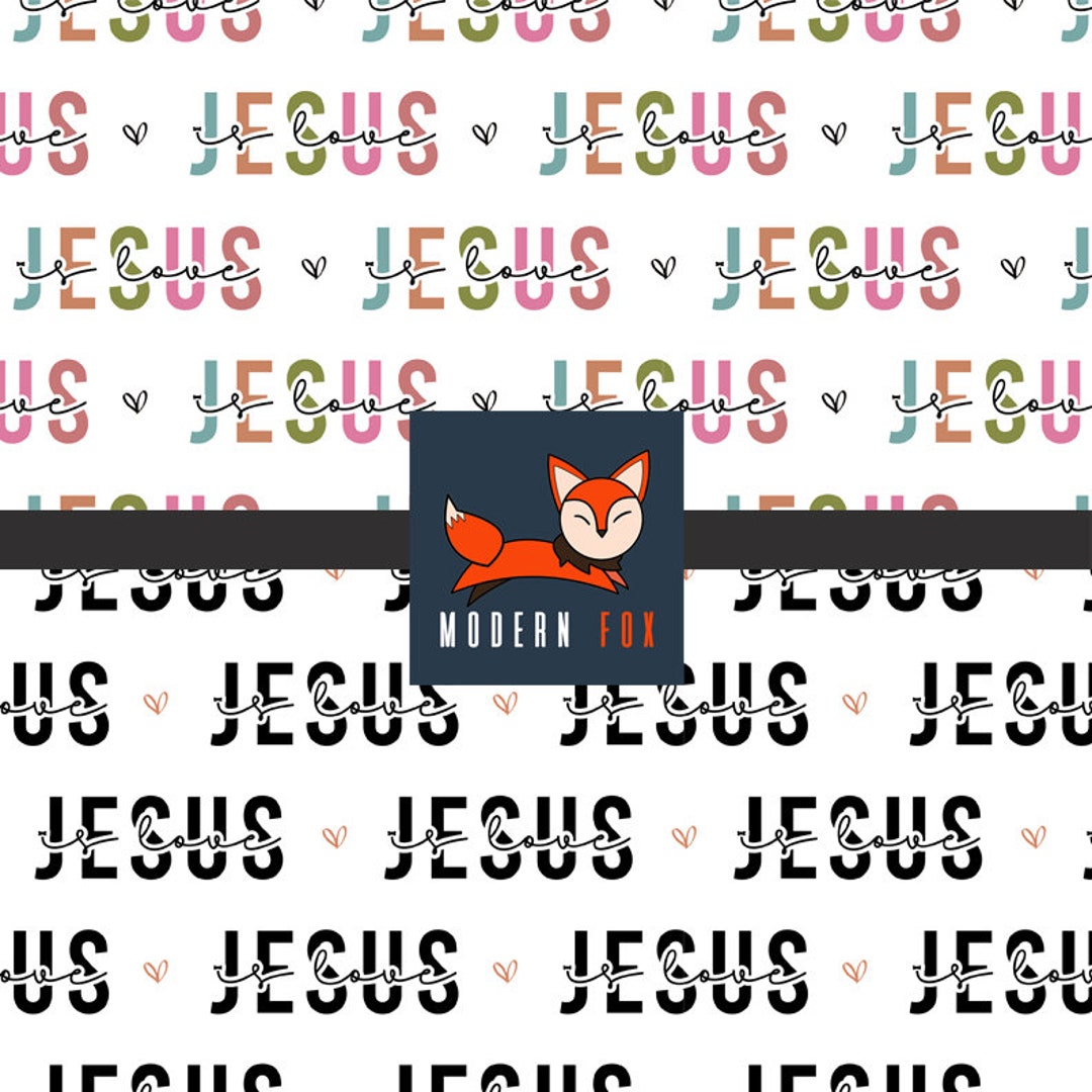 ET140 - Jesus is Love, Faith, Christian Religion Easter Fabric, Jesus ...