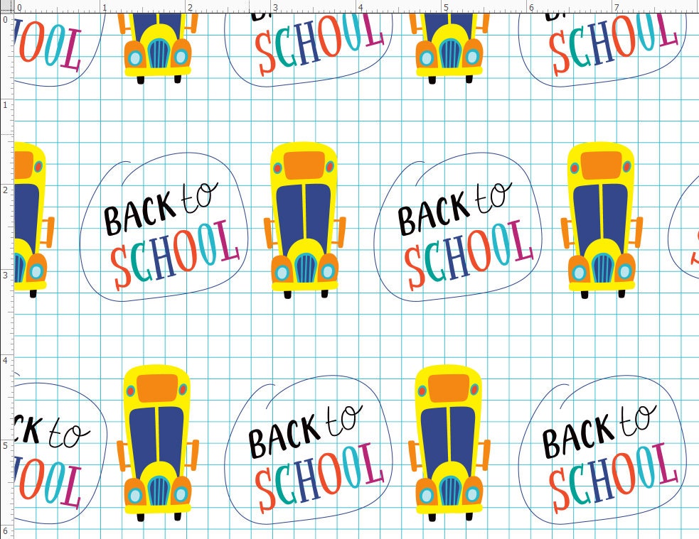 School Bus Fabric Back to School Kids Novelty Cotton Fabric - Etsy