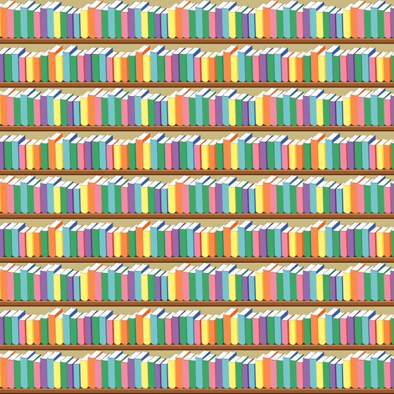 Bookshelf Fabric Library Fabric Note Book Fabric Back to | Etsy