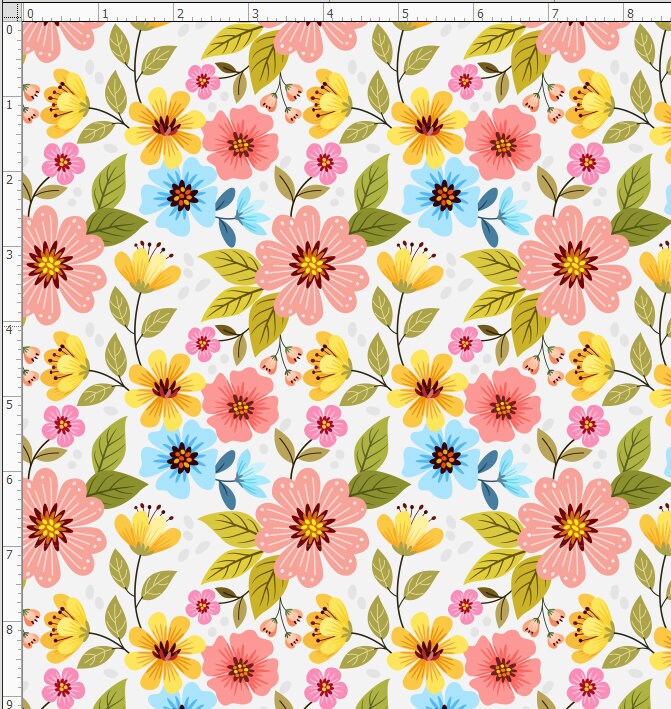 Floral Pattern Fabric Flower Pattern Fabric Spring Flower | Etsy