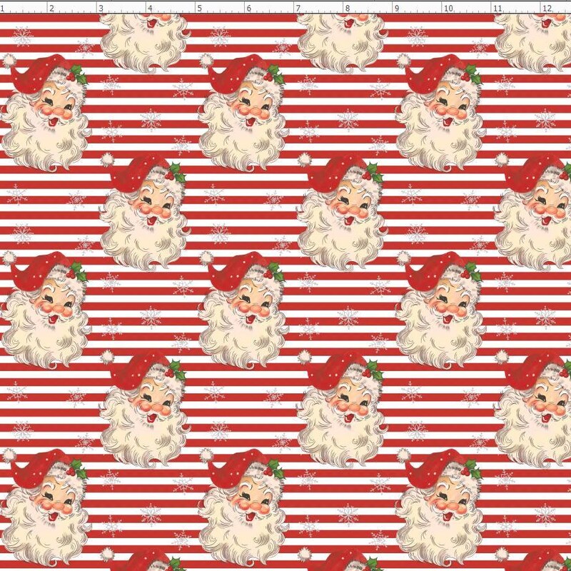 Vintage Santa Fabric - Etsy
