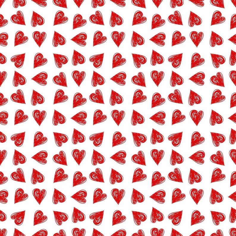 Red Heart Fabric Valentine Heart Fabric Custom Printed | Etsy Red Heart Fabric Valentine Heart Fabric Custom Printed | Etsy