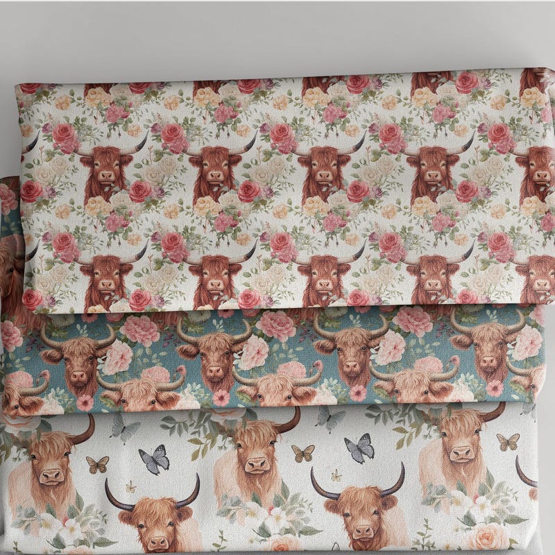 Highland Cow Fabric by the Yard - Etsy
