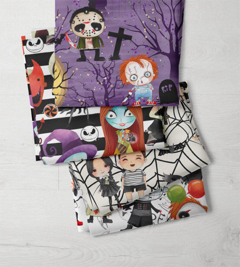 Halloween Fabric Fat Quarters Bundle of 4 Fat Quarter Bundle | Etsy