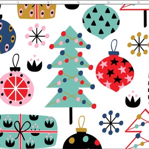 Christmas Fat Quarters Bundle of 4, Holiday Christmas Trees Premuim ...