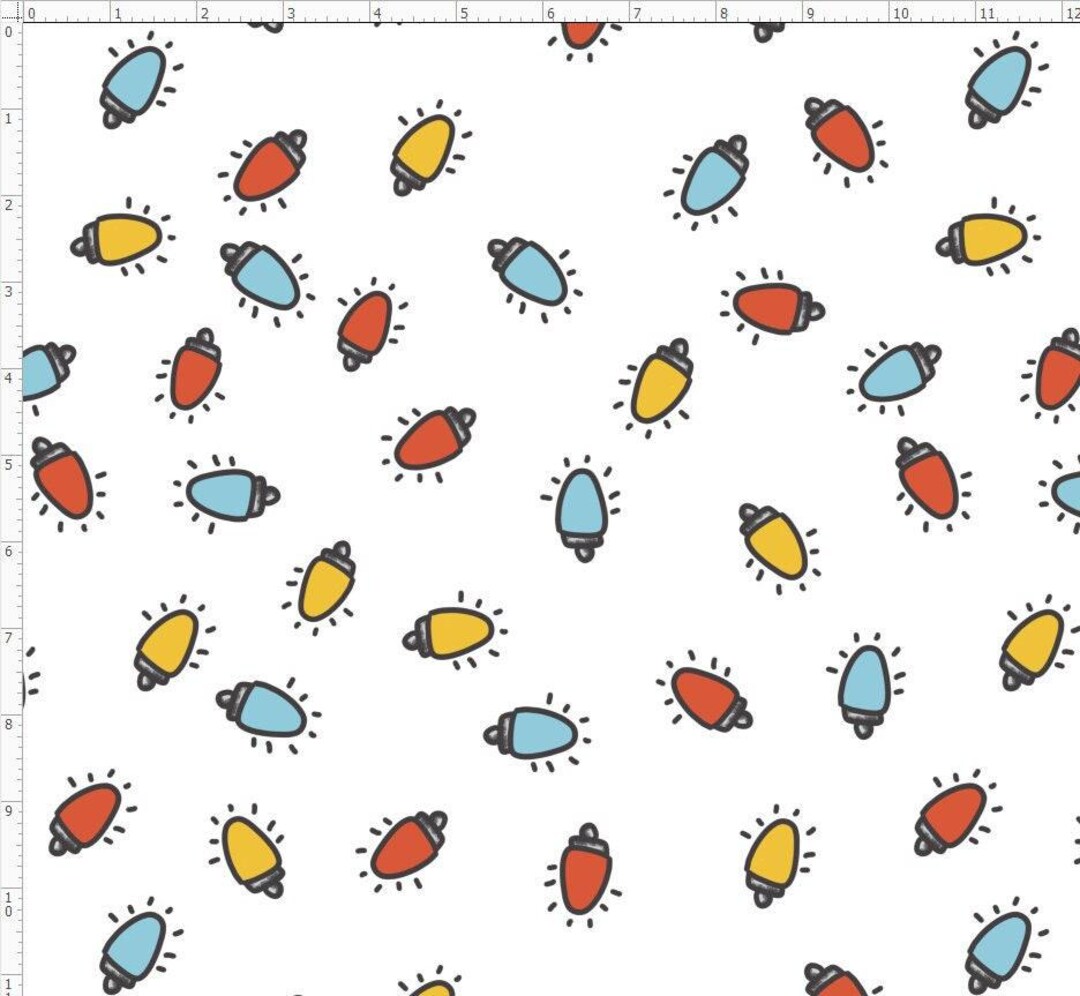 Christmas Light Bulbs Fabric, Christmas Ornaments Fabric, Light Bulbs ...