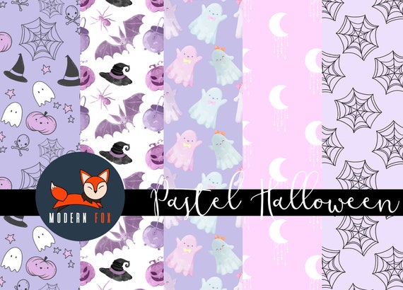Pastel Halloween Pink Halloween Fabric by the Yard Halloween - Etsy