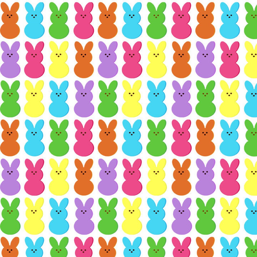 ET47 - Easter Peeps Bunny Marshmallows Fabric, Easter Bunnies Fabric ...