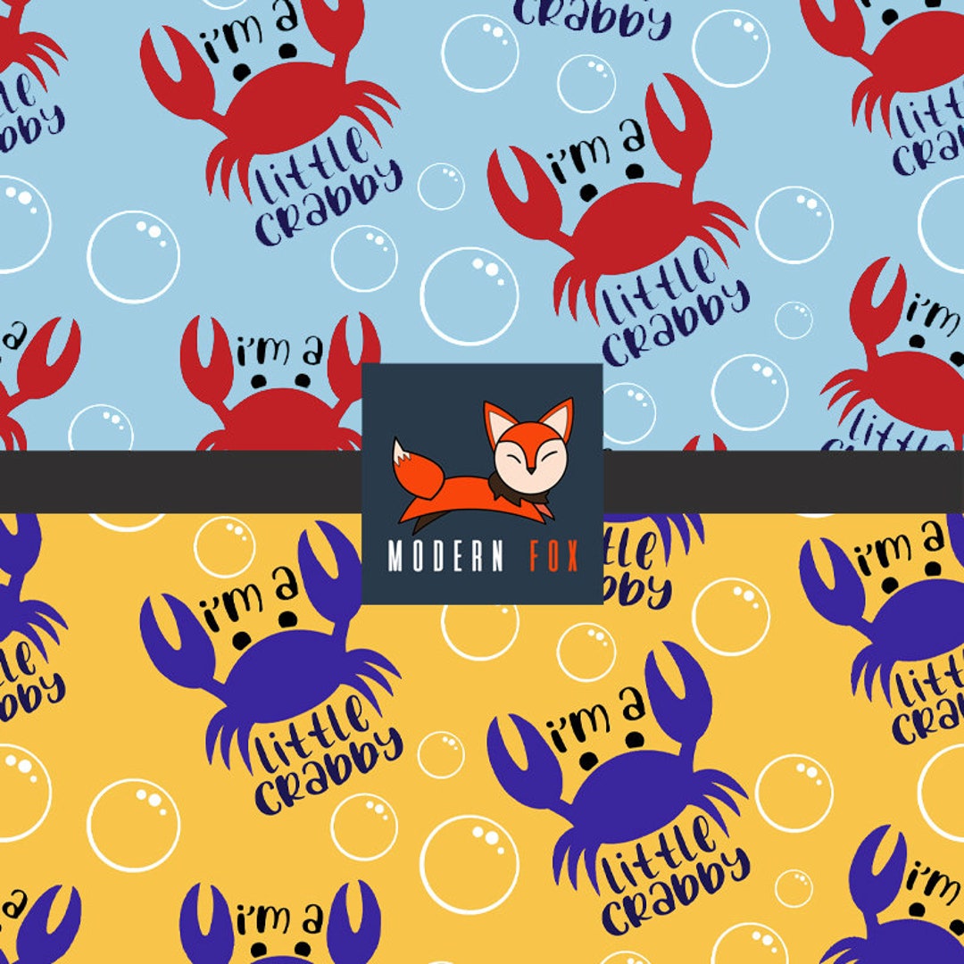 I'm a Little Crabby, Crab Fabric, Custom Printed Fabric (CRAB1) - Etsy
