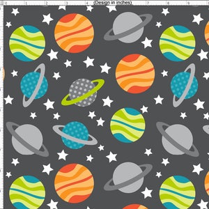 Planets, Outer Space, Solar System, Galaxy Fabric, 100% Organic ...
