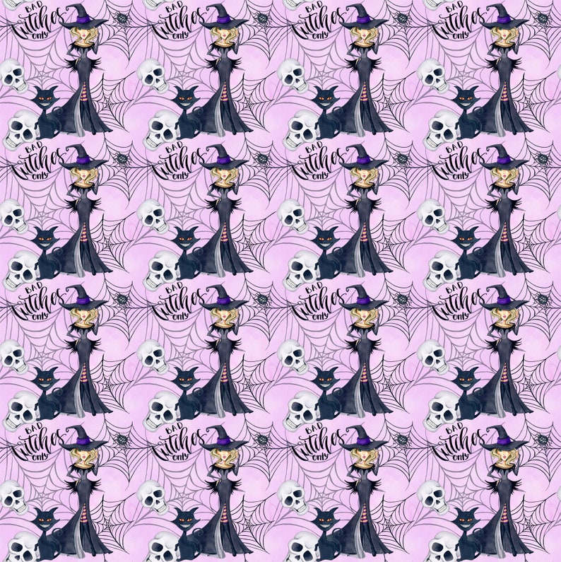 Witch Halloween Fabric by the Yard Black Cat Fabric 100% - Etsy