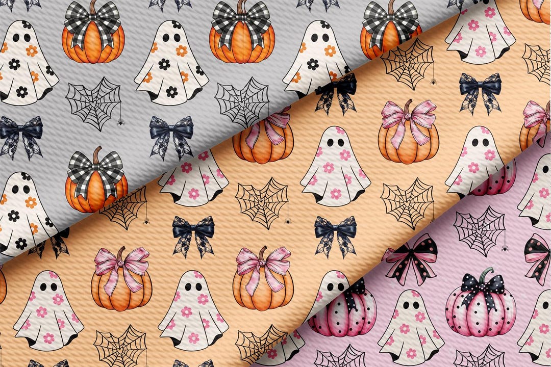 HAL260 - Cute Ghost Fabric, Cute Halloween Fabric, Custom Printed ...