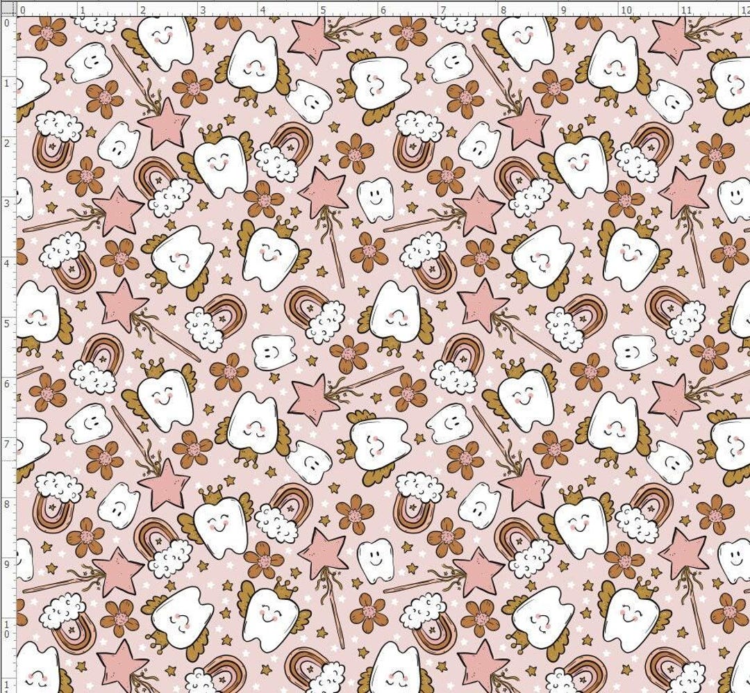 MED54 - Tooth Fairy, Dental Fabric, Health Care Fabric, Health Fabric ...