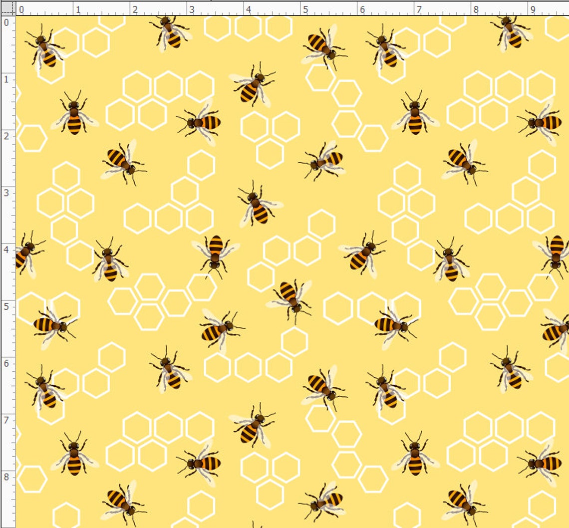 Bee Fabric Bumble Bee Fabric Honey Bee Custom Print Fabric - Etsy